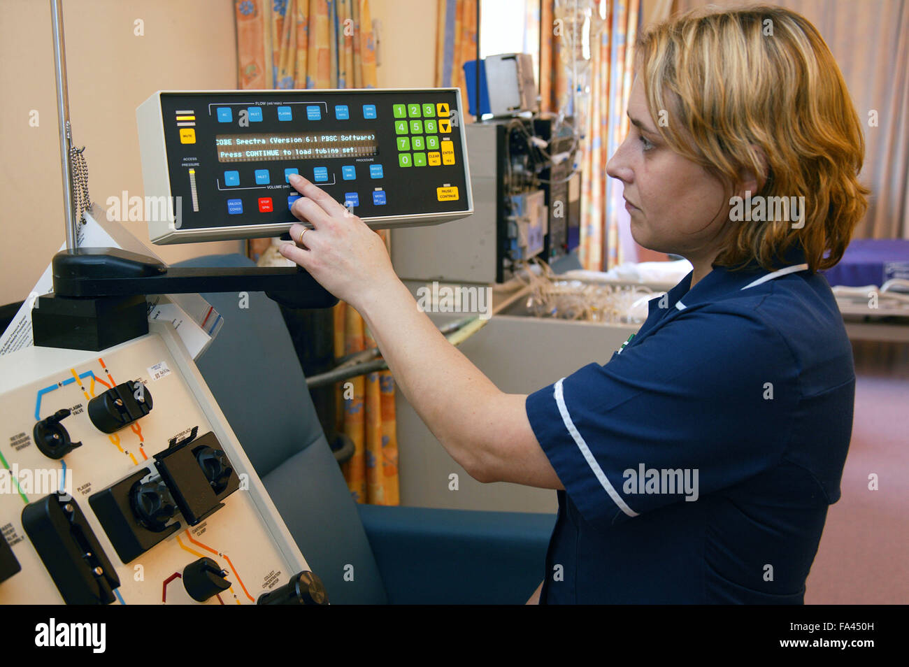 Stem cell machine being demonstrated by Haematology Nursing Team Leader ...