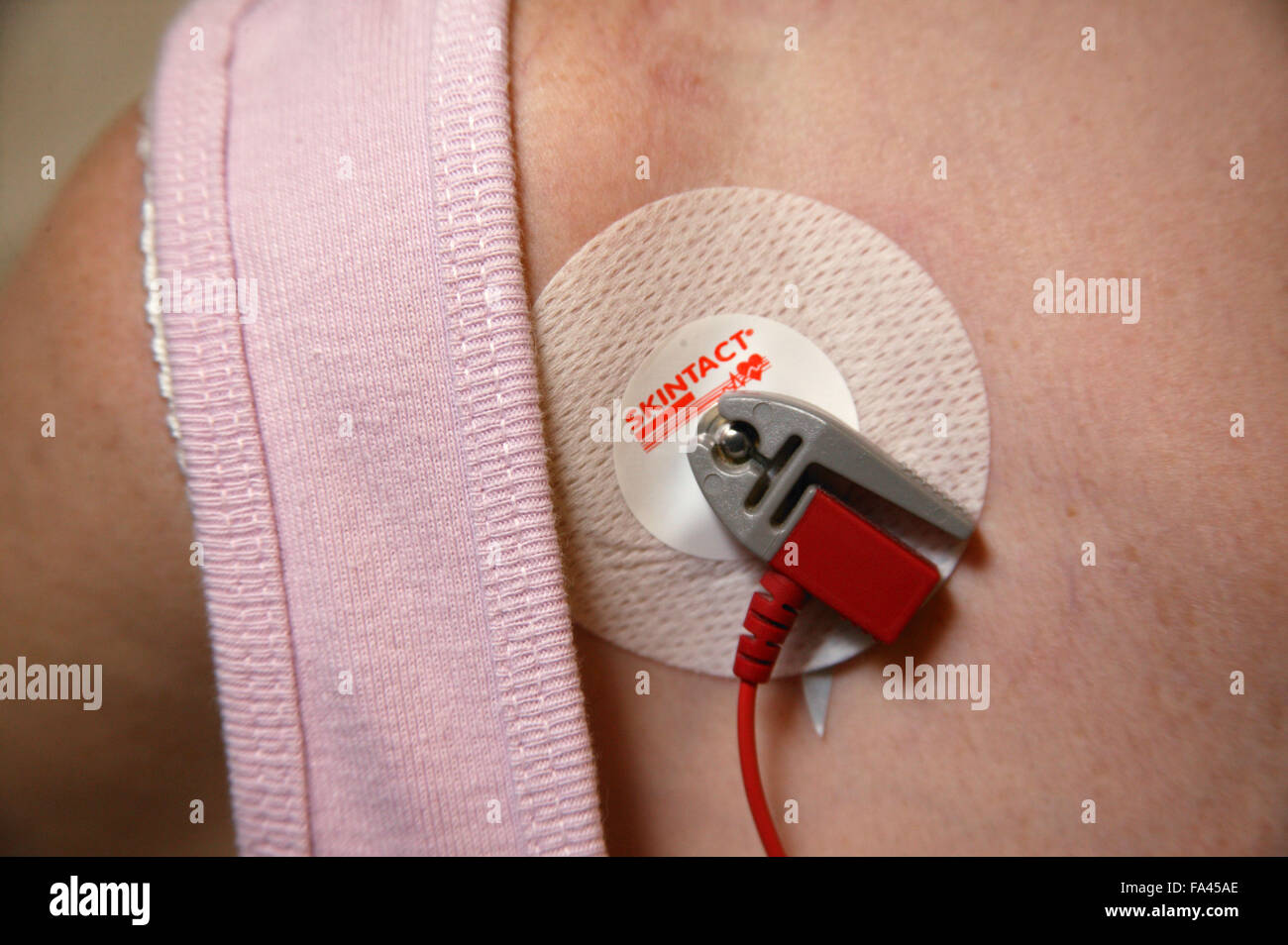 Cardiology patient undergoing heart monitoring procedure Stock Photo ...