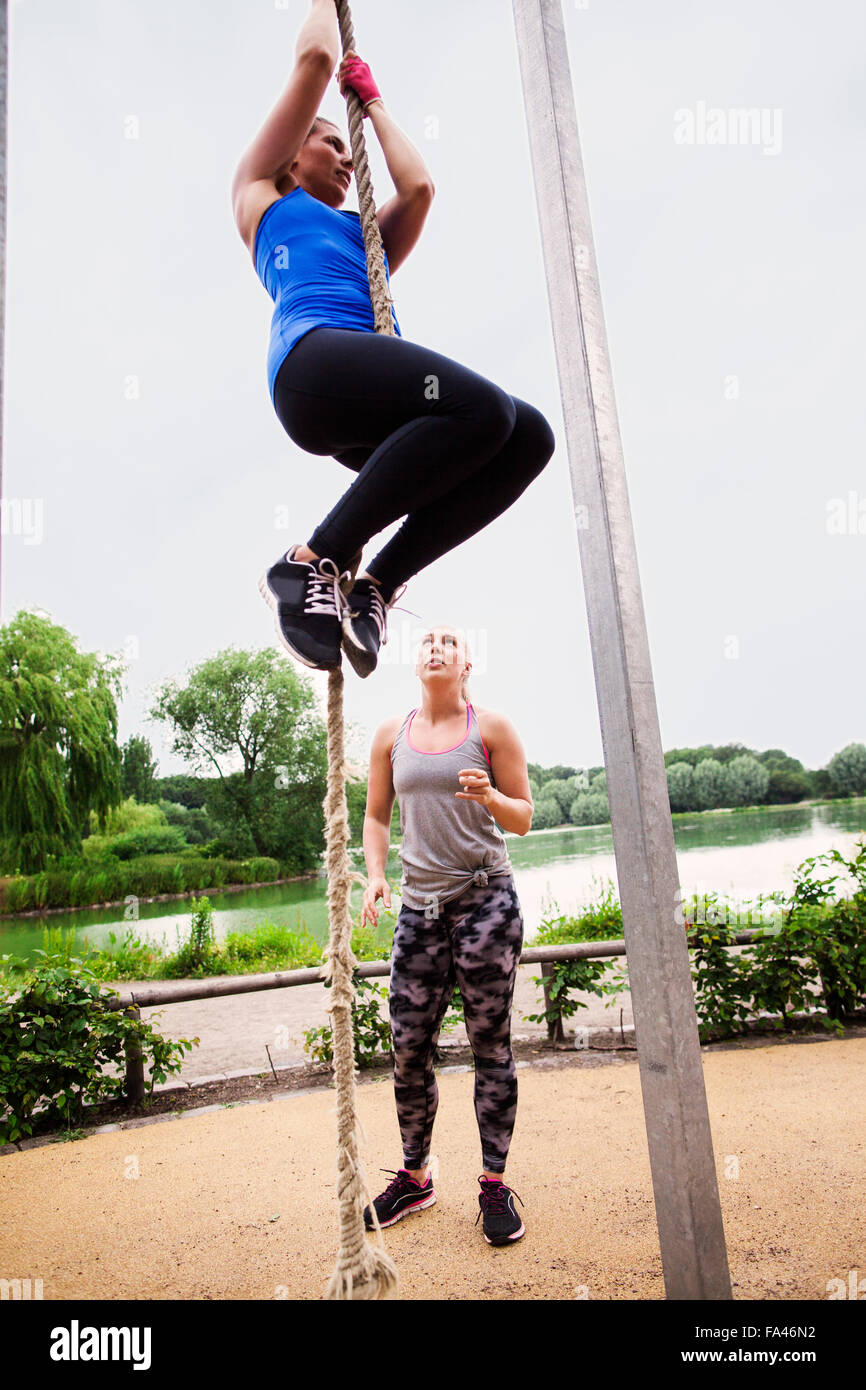 Climbing A Rope High Resolution Stock Photography and Images - Alamy
