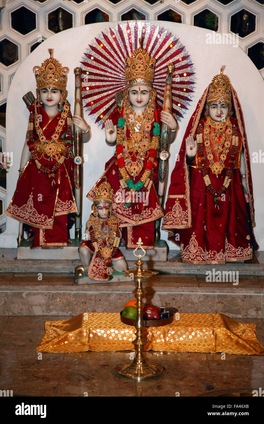 Shrine at Hindu temple during Diwali Stock Photo - Alamy