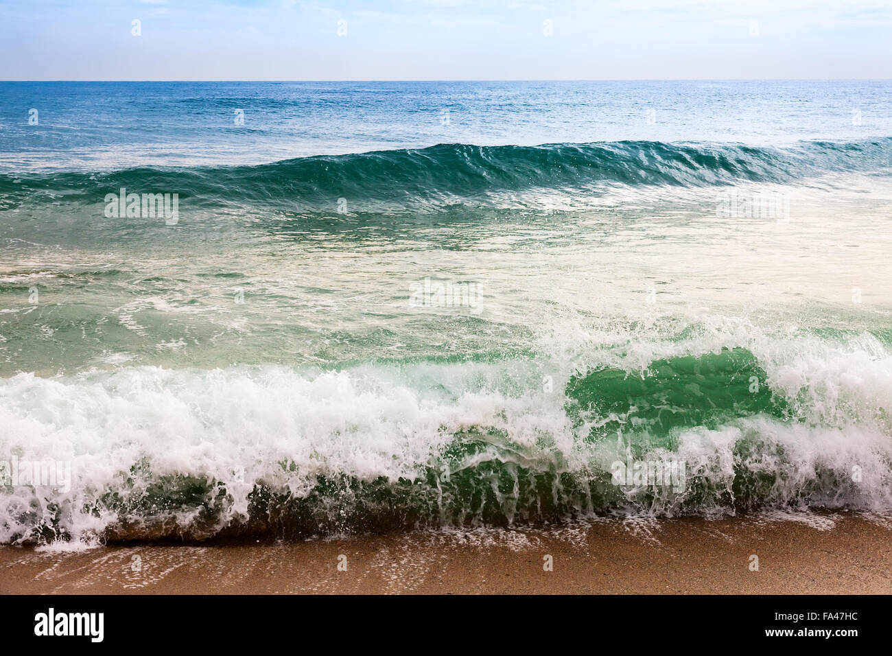 sea waves in strong wind in sunny day Stock Photo - Alamy