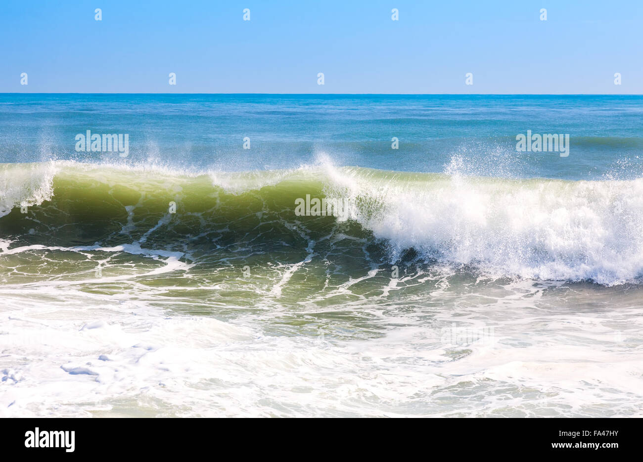 High sea wave during strong wind Stock Photo - Alamy
