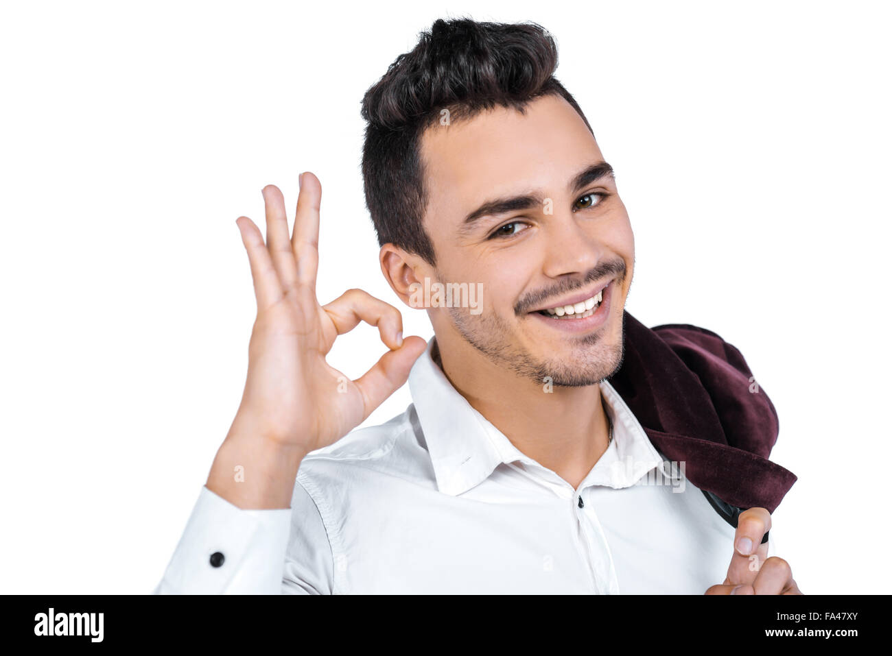 Young businessman on white background Stock Photo - Alamy