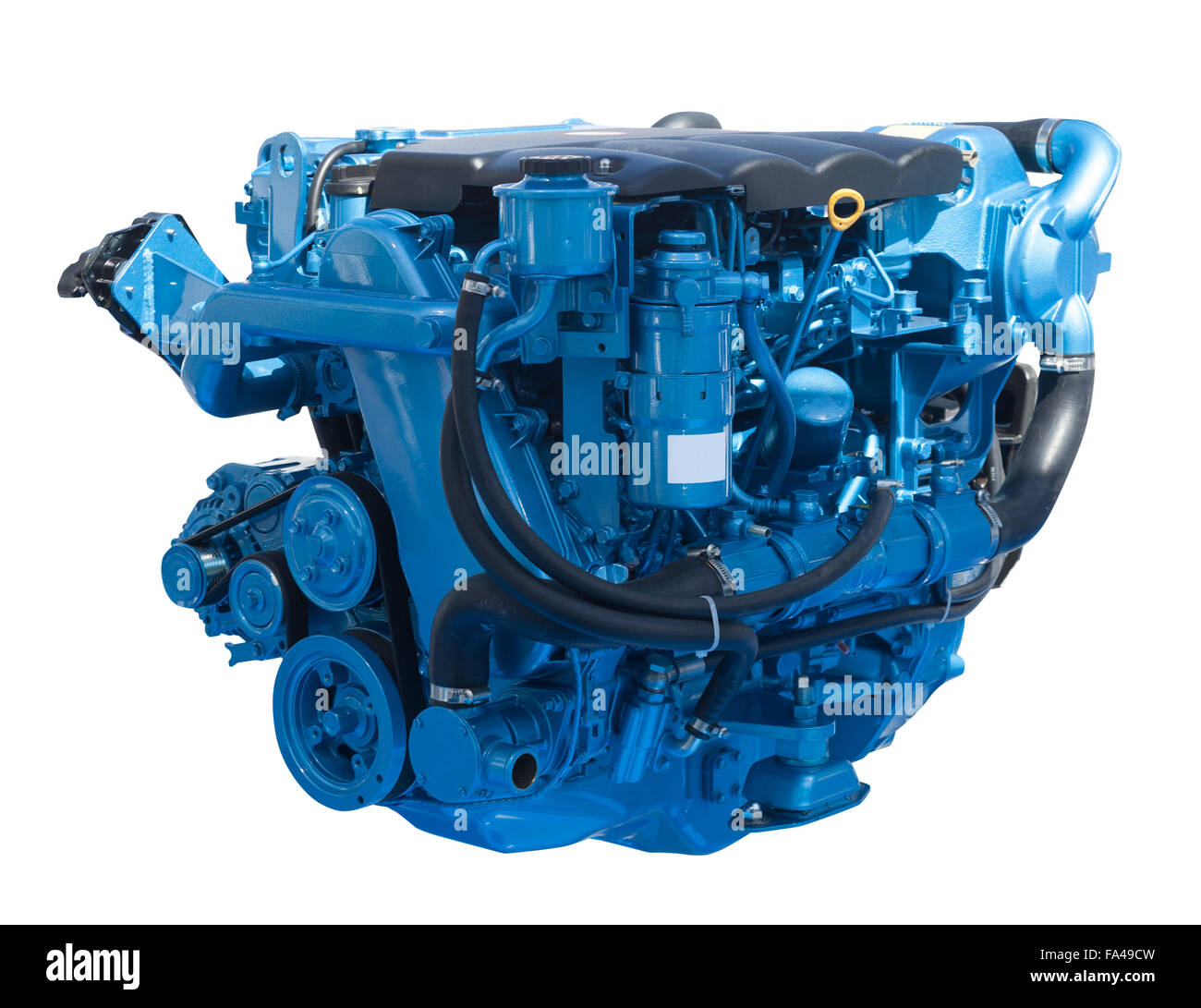 New blue engine. Isolated on white background Stock Photo - Alamy