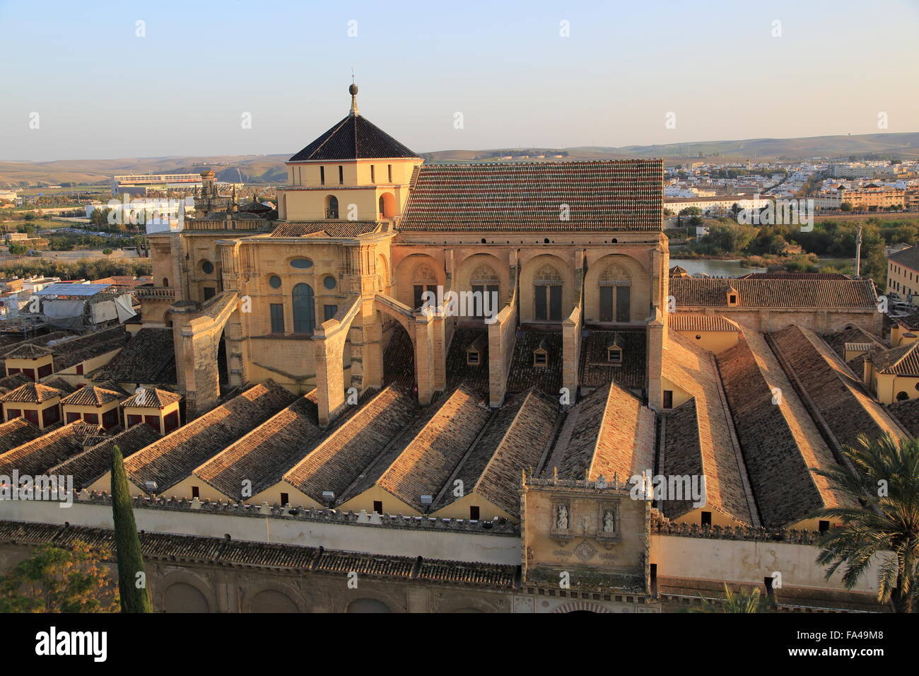 Raised angle view of Great Mosque, Mezquita cathedral, former mosque ...