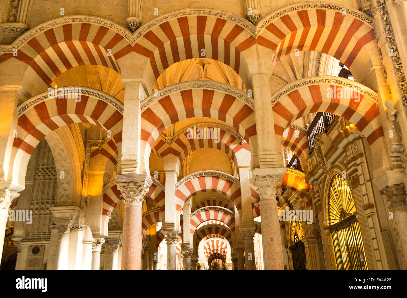 Moorish arches in the former great mosque now cathedral hi-res stock ...