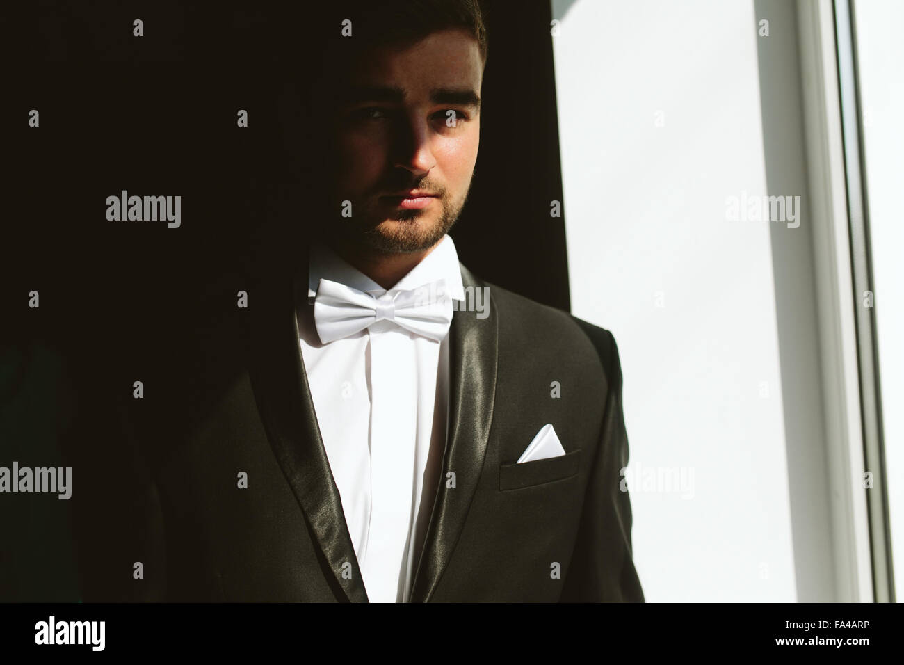 Wedding portrait of groom Stock Photo - Alamy