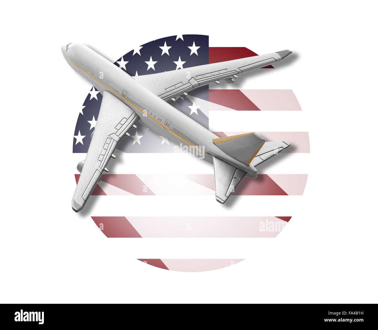 Plane and United States flag Stock Photo - Alamy
