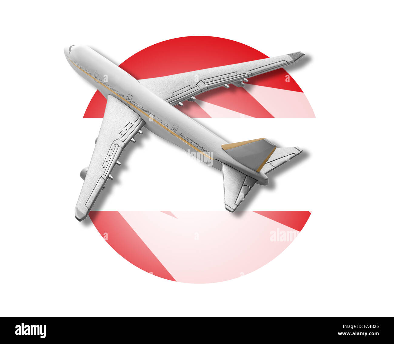 Plane and Austria flag Stock Photo - Alamy