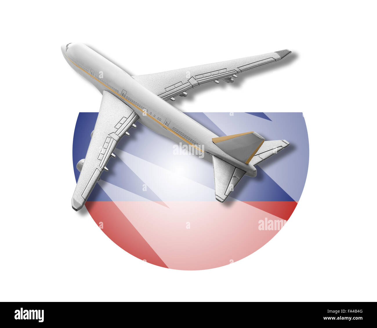 Plane and Russia flag Stock Photo - Alamy