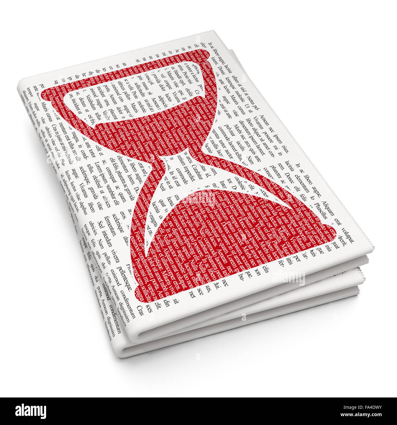 Timeline concept: Hourglass on Newspaper background Stock Photo - Alamy