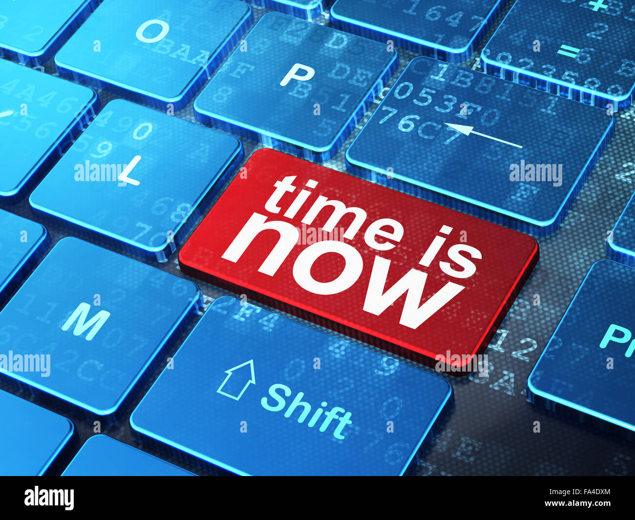 Timeline concept: Time is Now on computer keyboard background Stock ...