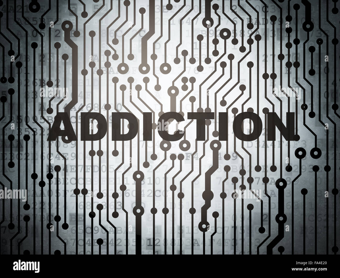 Health concept: circuit board with Addiction Stock Photo - Alamy