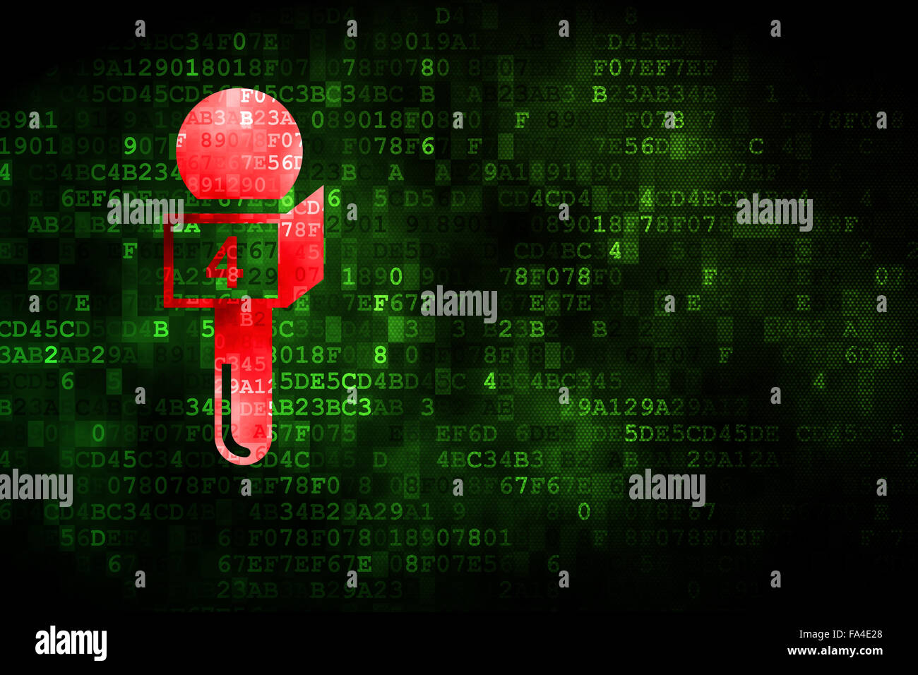 News concept: Microphone on digital background Stock Photo - Alamy