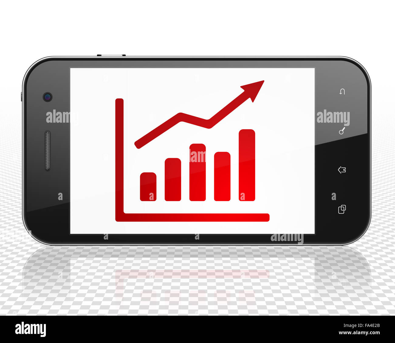 News concept: Smartphone with Growth Graph on display Stock Photo - Alamy