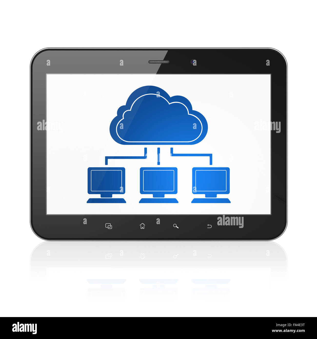 Cloud networking concept: Tablet Computer with Cloud Network on display ...