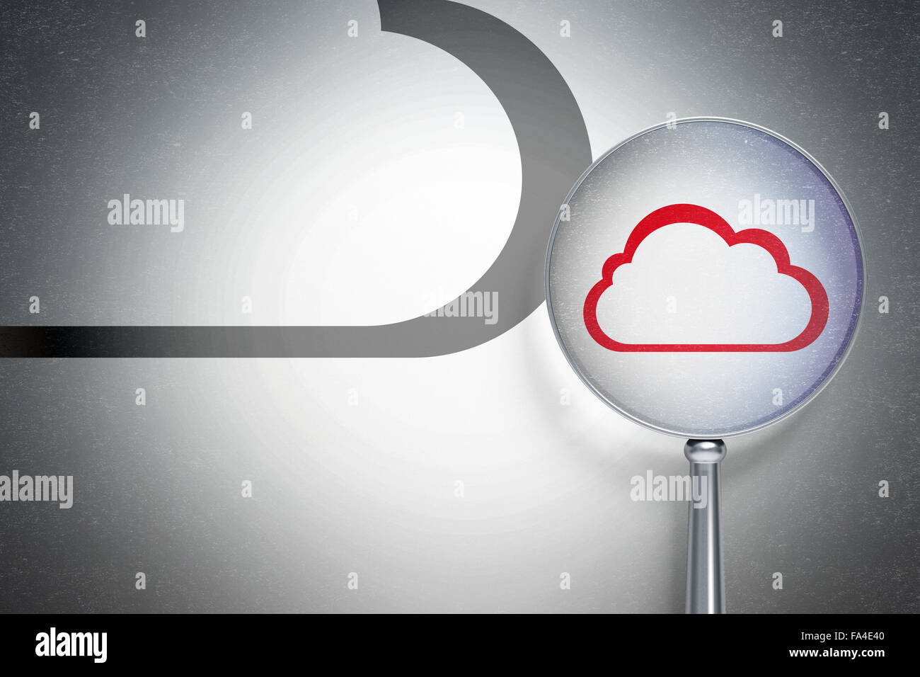 Cloud networking concept: Cloud with optical glass on digital ...