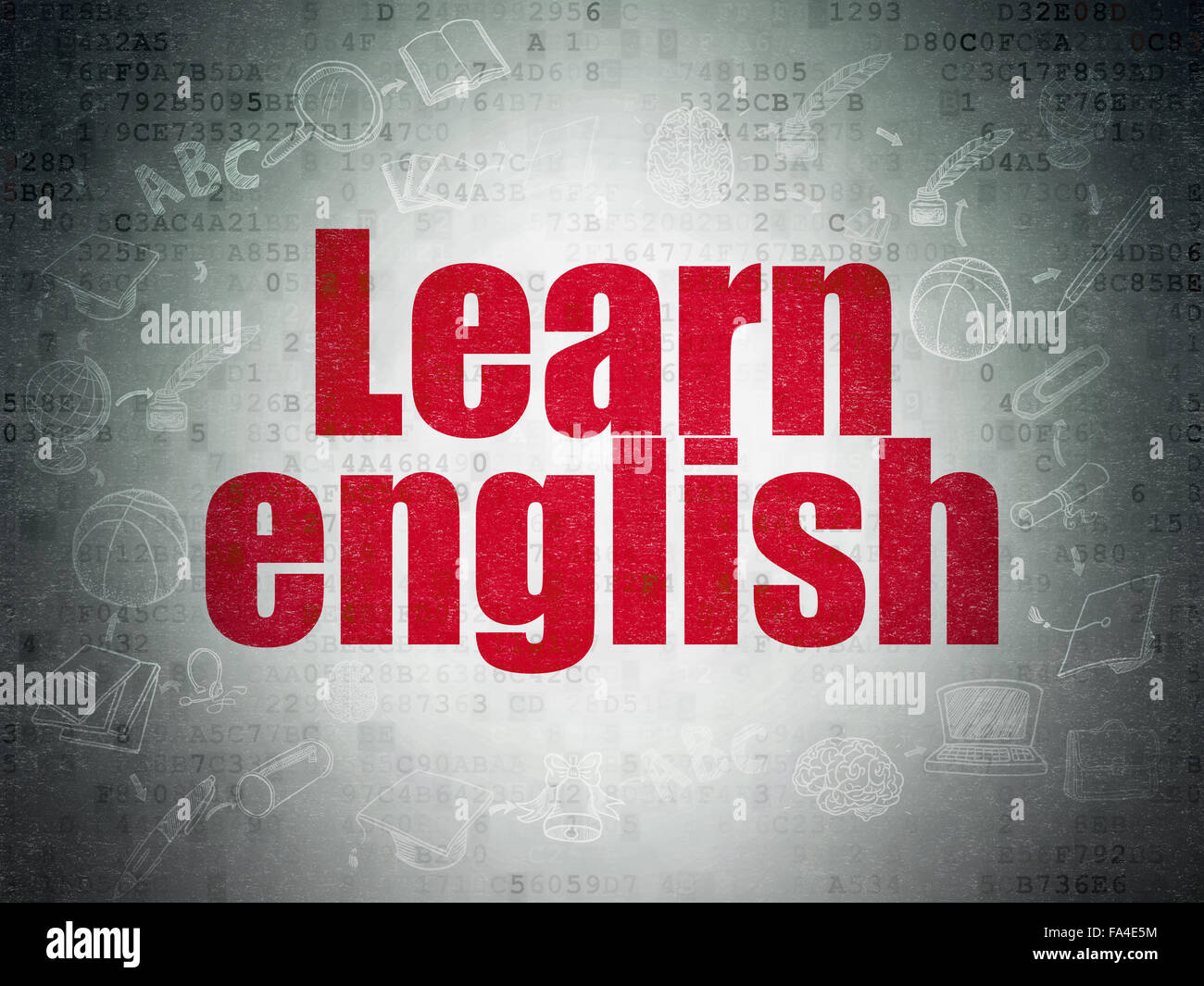 Learning concept: Learn English on Digital Paper background Stock Photo ...