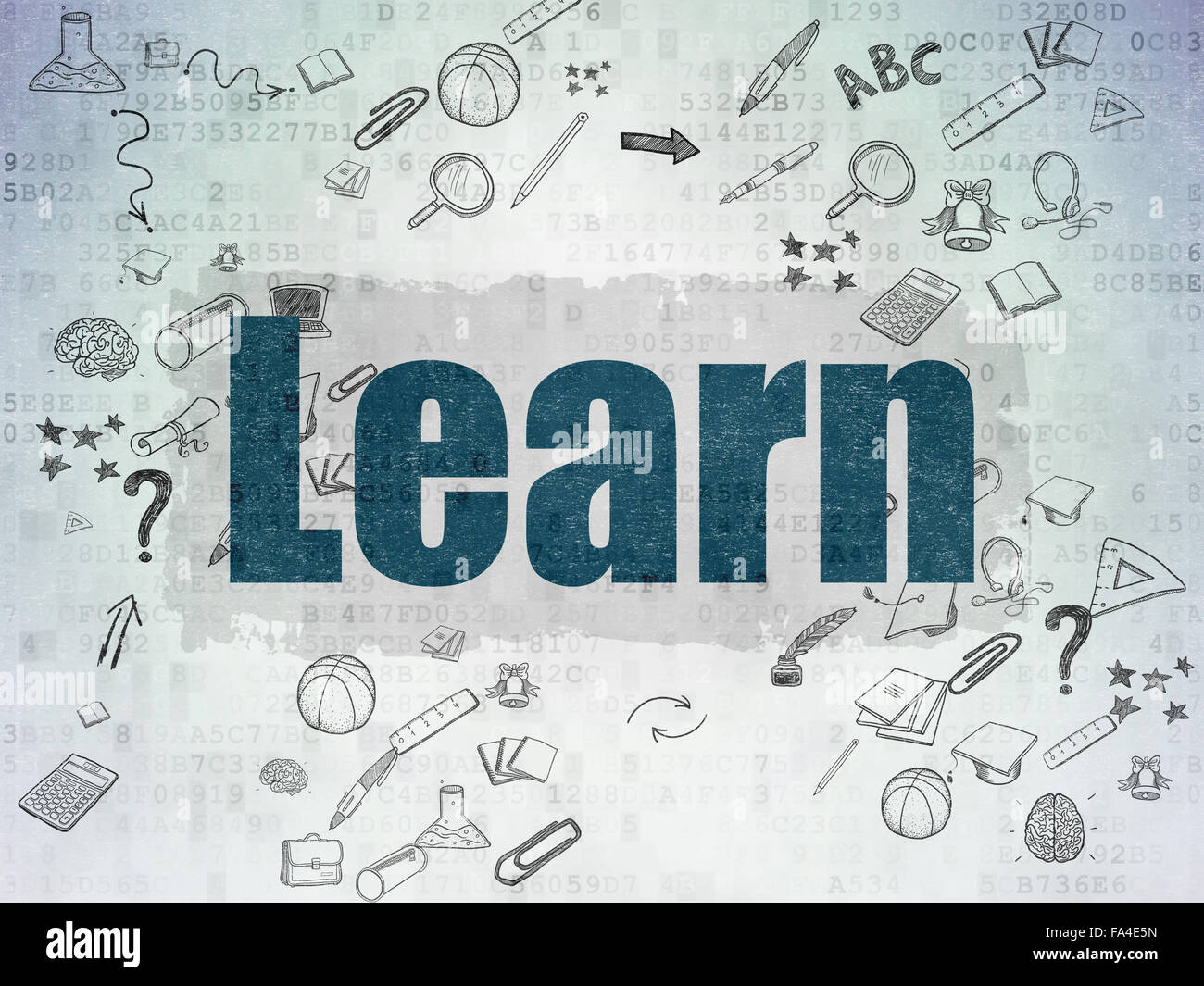 Learning concept: Learn on Digital Paper background Stock Photo - Alamy