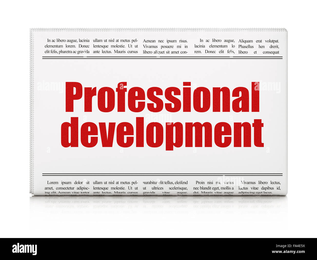 Education concept: newspaper headline Professional Development Stock ...