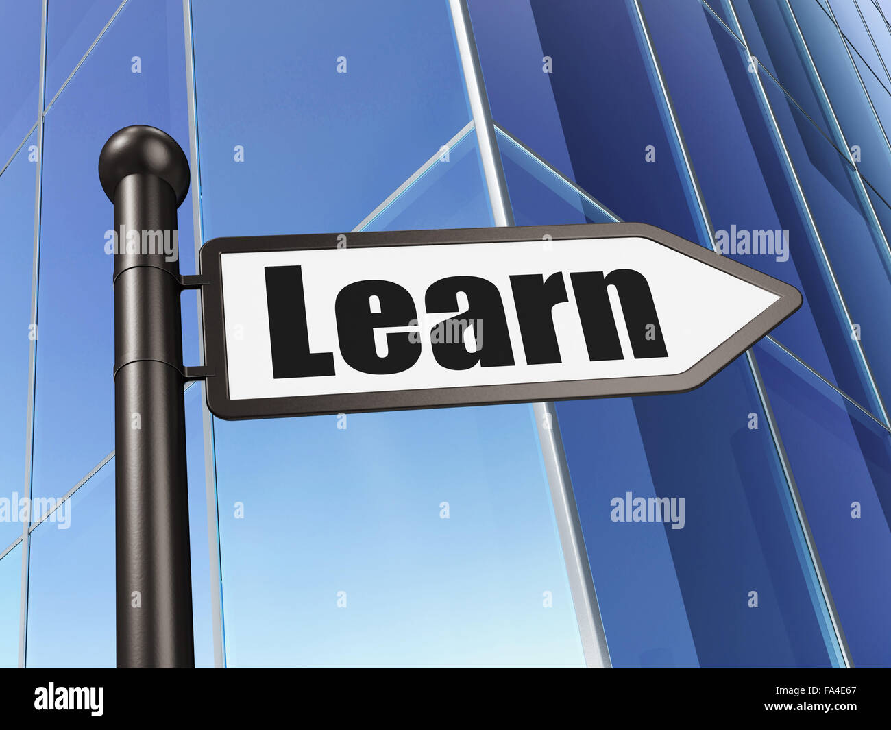 Education concept: sign Learn on Building background Stock Photo - Alamy
