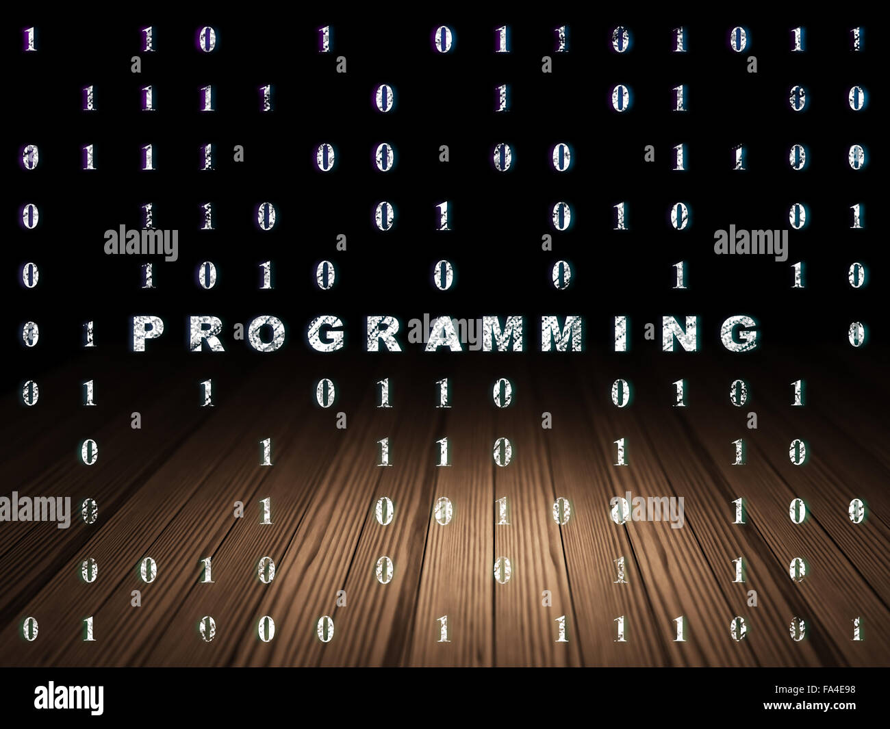 Programming concept: Programming in grunge dark room Stock Photo - Alamy