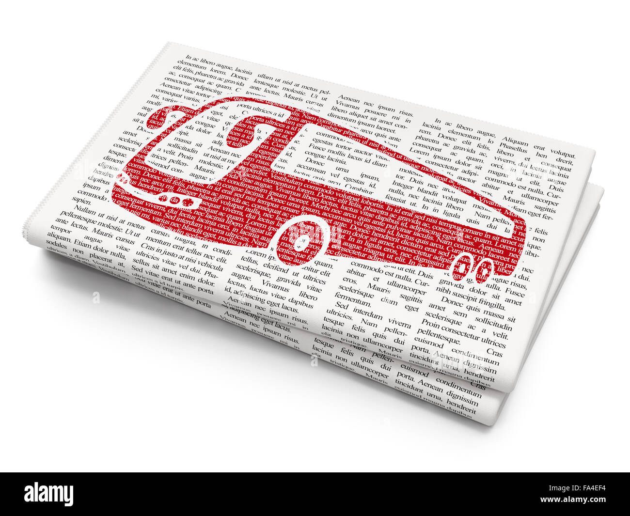 Travel concept: Bus on Newspaper background Stock Photo - Alamy