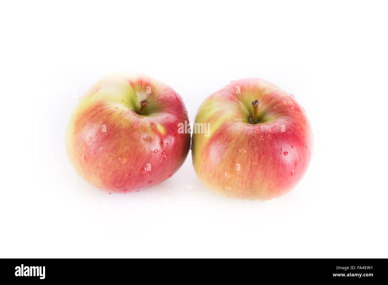 Two Red apple isolated on white background Stock Photo - Alamy