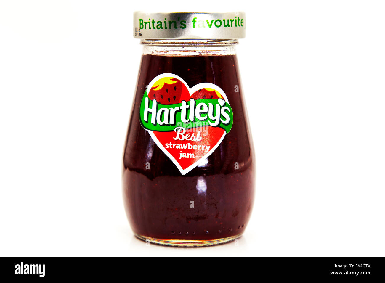 Strawberry jam jar Hartley's jams fruit Cutout cut out white background ...