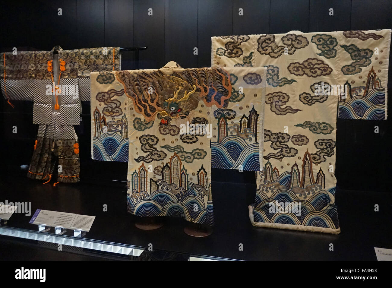 Kabuki costumes, including Dragon and wave design Artifacts on display ...