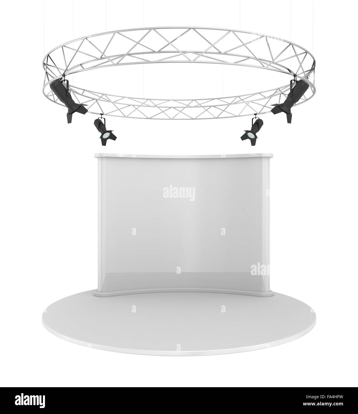 Blank exhibition stand. Isolated on white background Stock Photo - Alamy