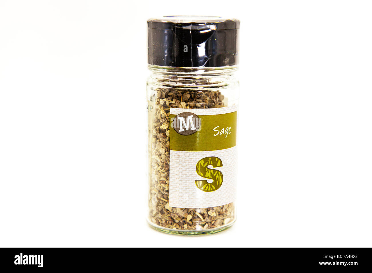 Sage herb herbs dried ingredient for cooking Cutout cut out white ...