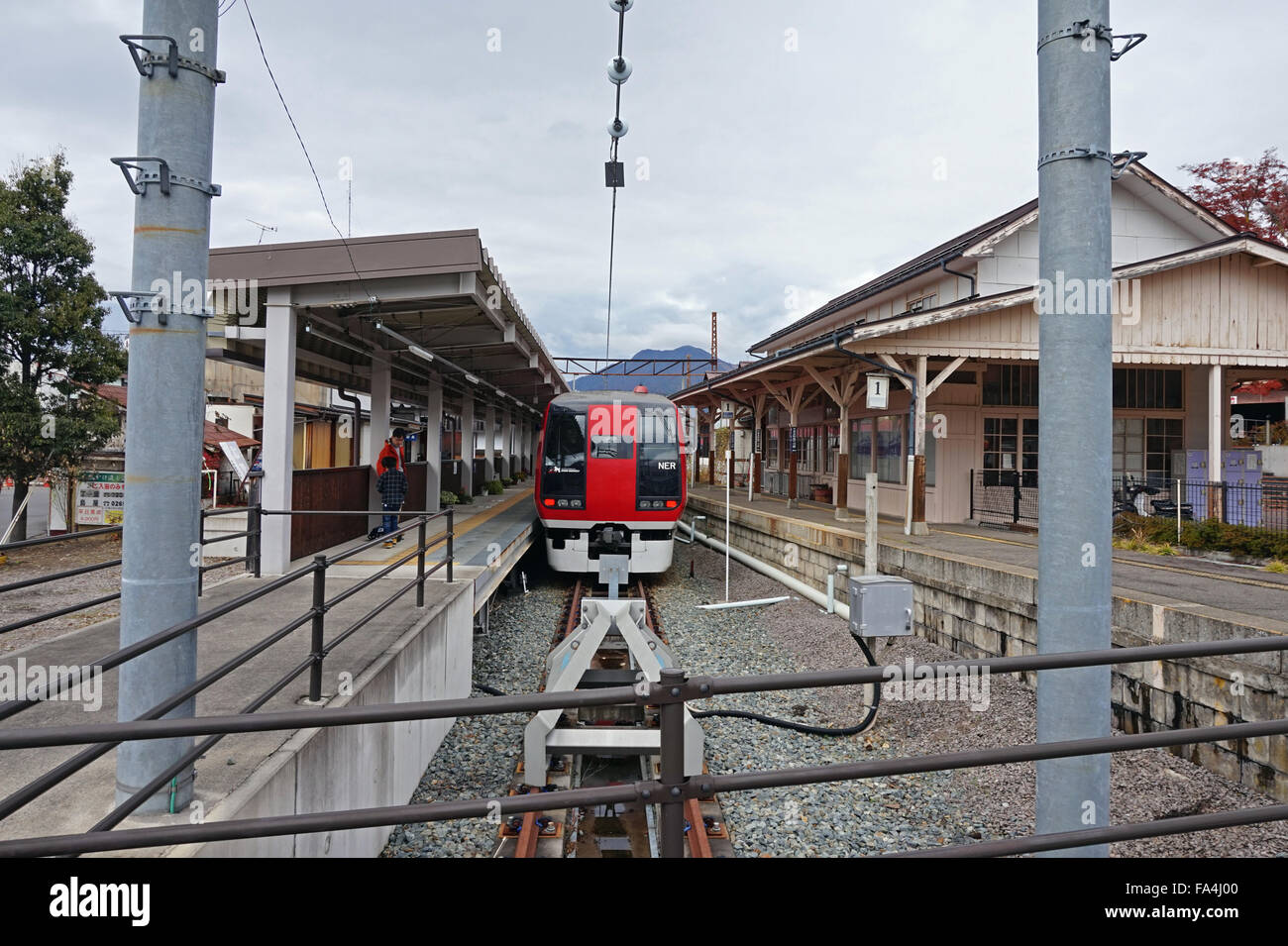 The Snow Monkey Express train at Yudanaka train station, Nagano, Japan ...