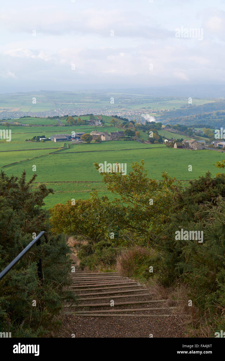 View over the Holme Valley from Castle Hill - Huddersfield, England, UK ...