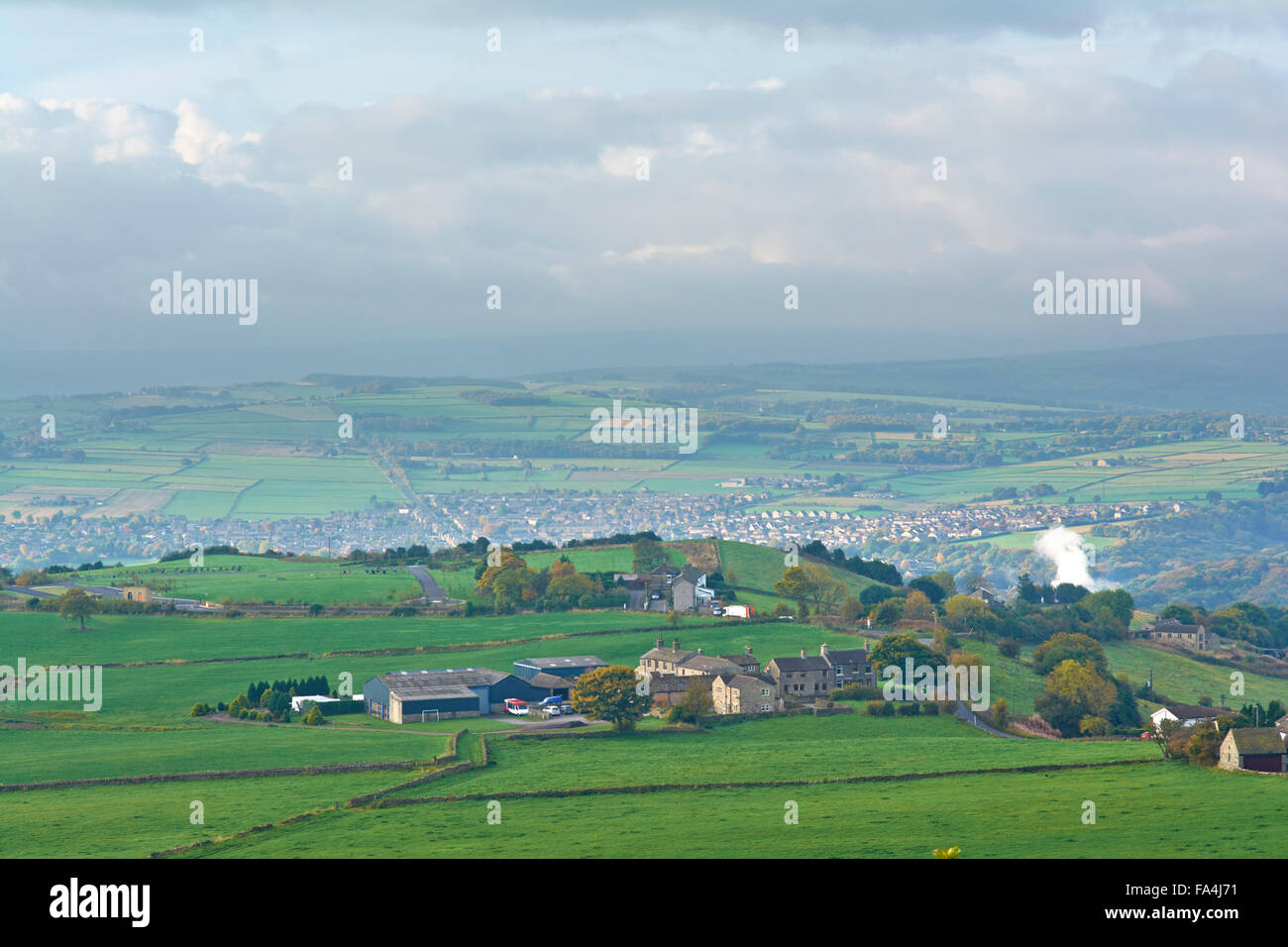 View over the Holme Valley from Castle Hill - Huddersfield, England, UK ...