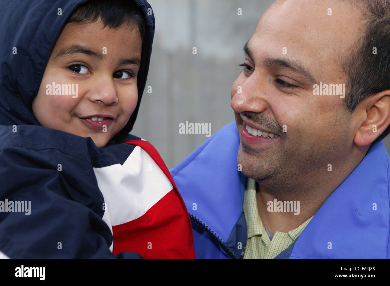 Portrait of father and son Stock Photo - Alamy