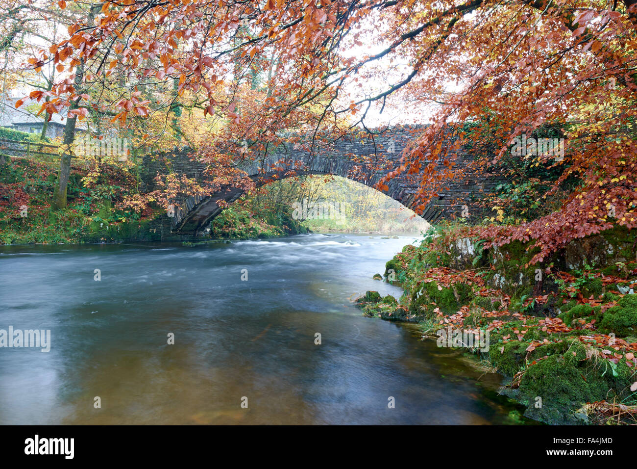 Clappersgate Bridge - River Brathay - Ambleside, England, UK Stock ...