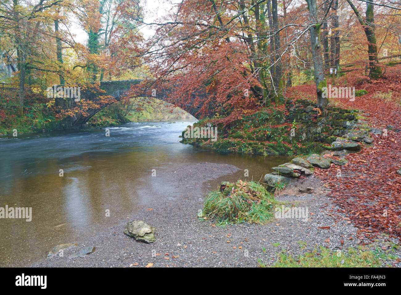 Clappersgate Bridge - River Brathay - Ambleside, England, UK Stock ...