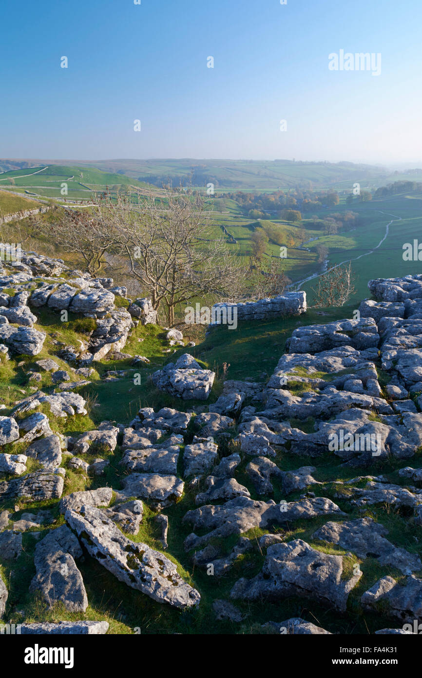 View from the top of Malham Cove - Yorkshire Dales, England, UK Stock ...