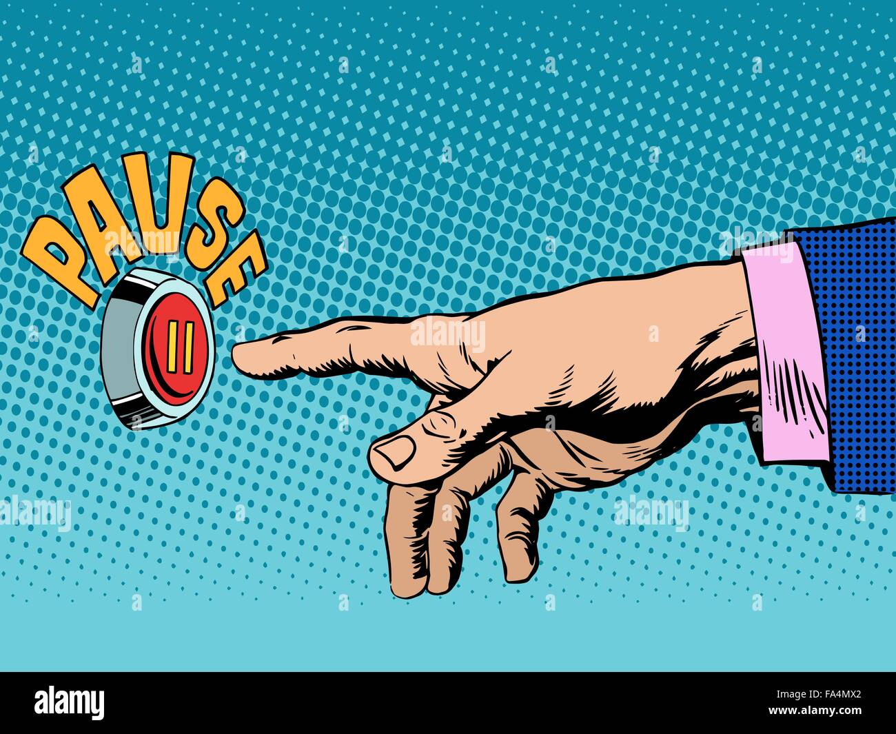 The pause button hand press Stock Vector Image & Art - Alamy