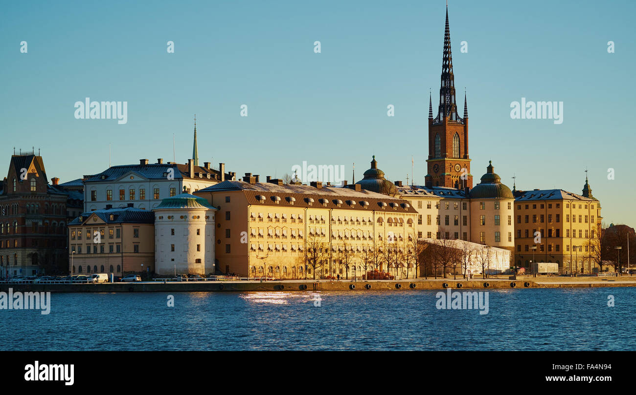 Riddarholmen island at twilight Stockholm Sweden Scandinavia Stock ...