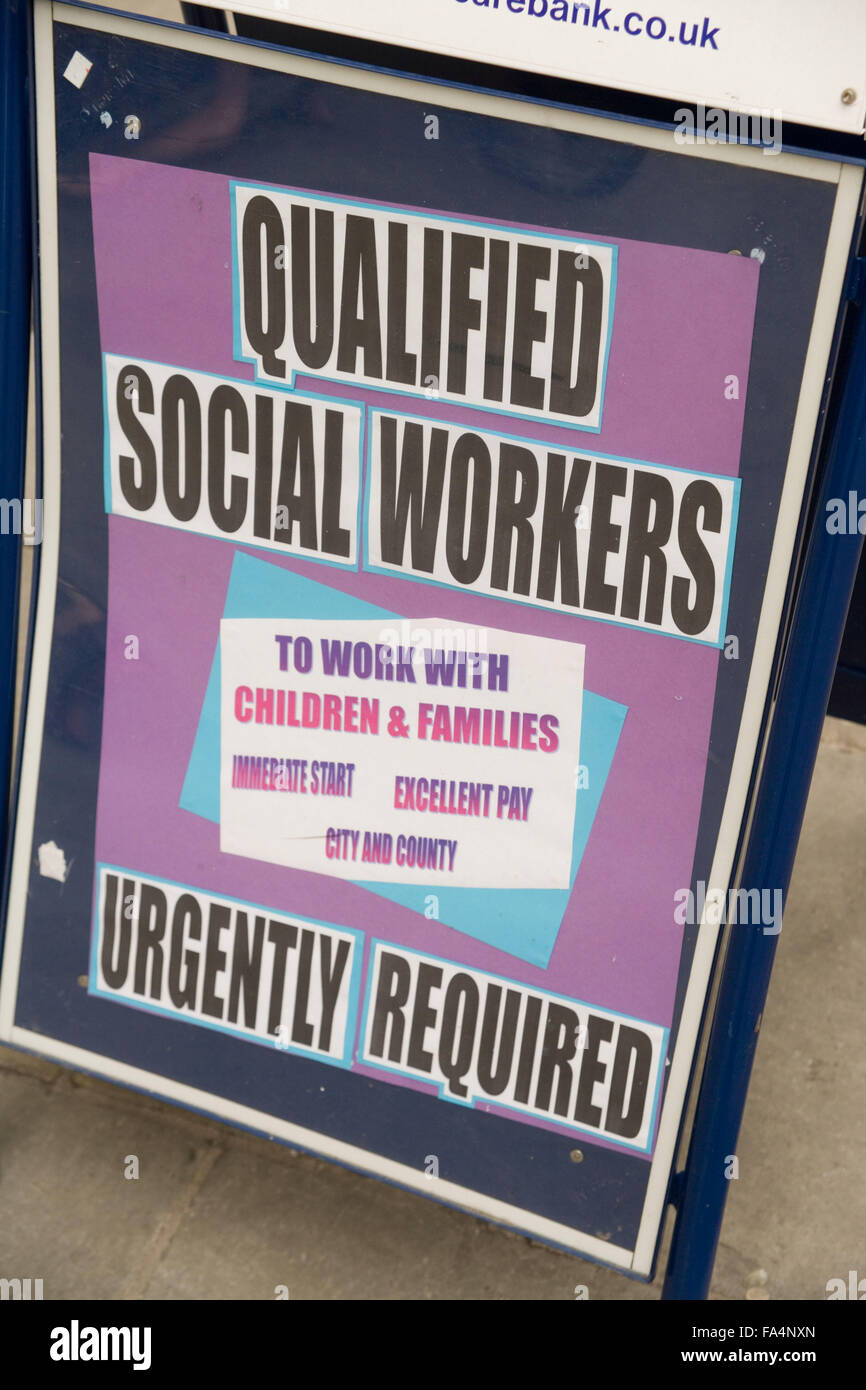 Social worker recruitment poster Stock Photo - Alamy