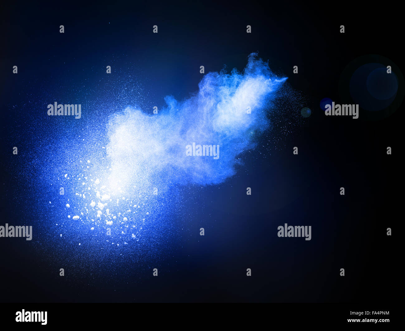 burst of white powder isolated on black Stock Photo - Alamy