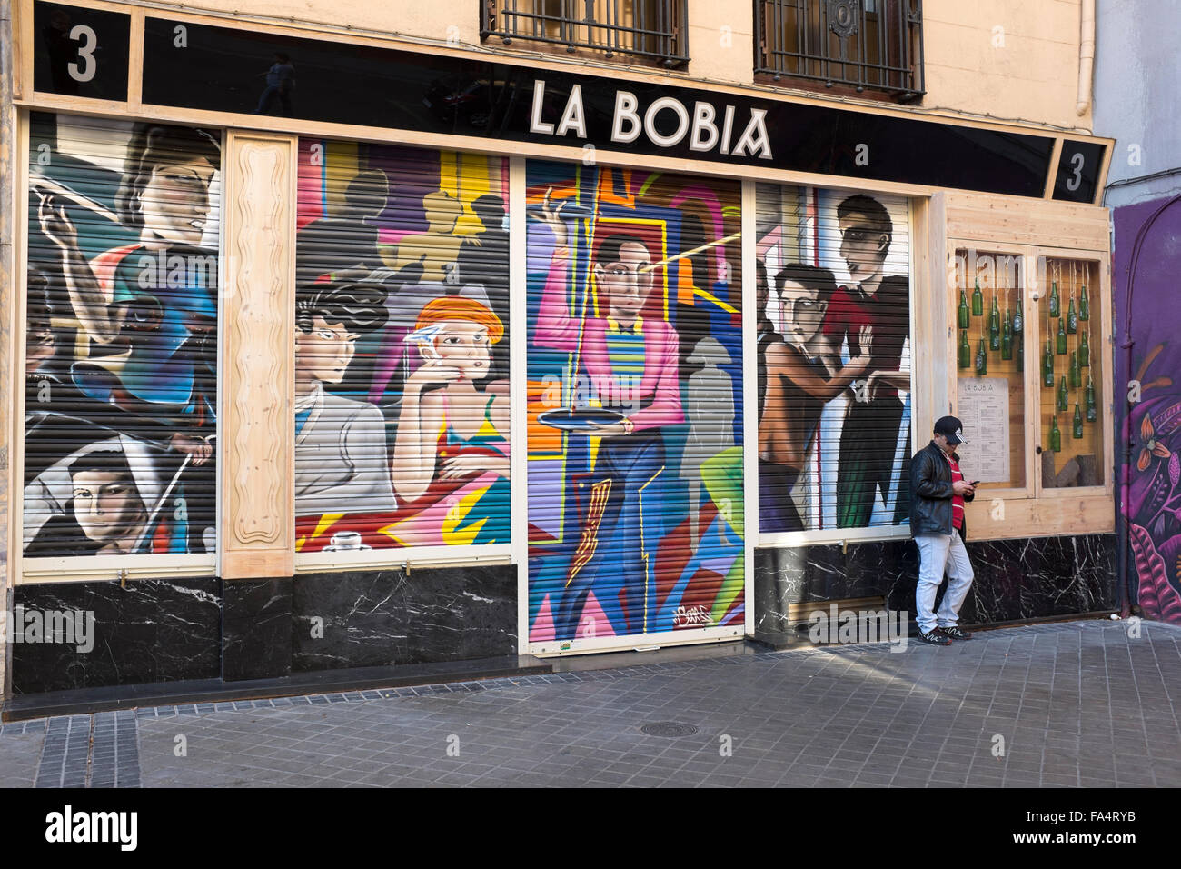 La Bobia Bar Cafe Madrid Stock Photo - Alamy