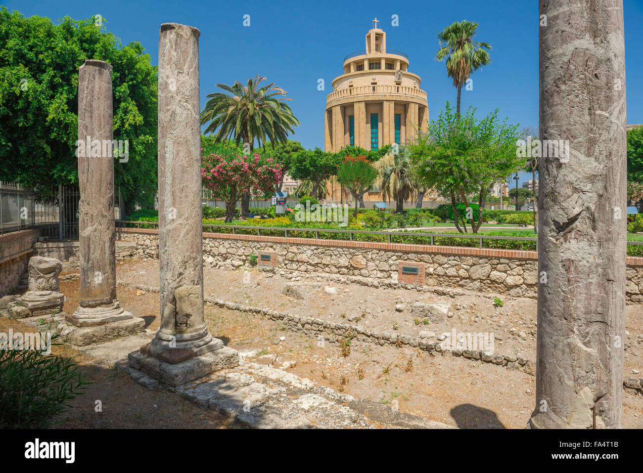 Roman ruins Sicily, view of the modern Pantheon building in Syracuse ...