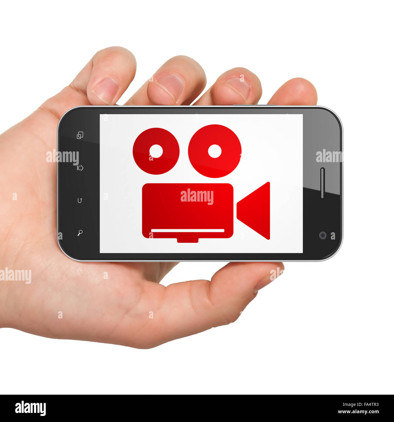 Travel concept: Hand Holding Smartphone with Camera on display Stock ...