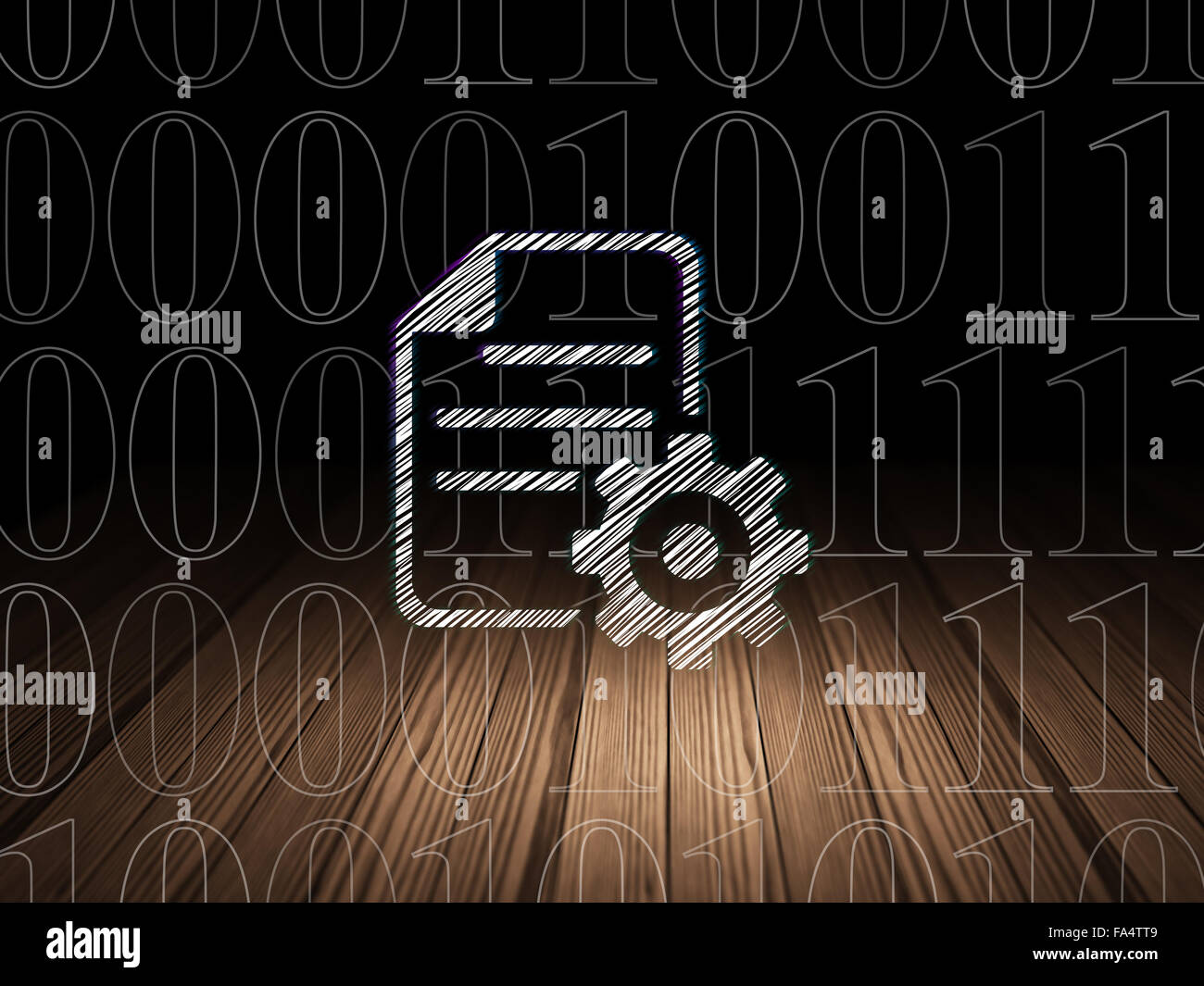 Database concept: Gear in grunge dark room Stock Photo - Alamy