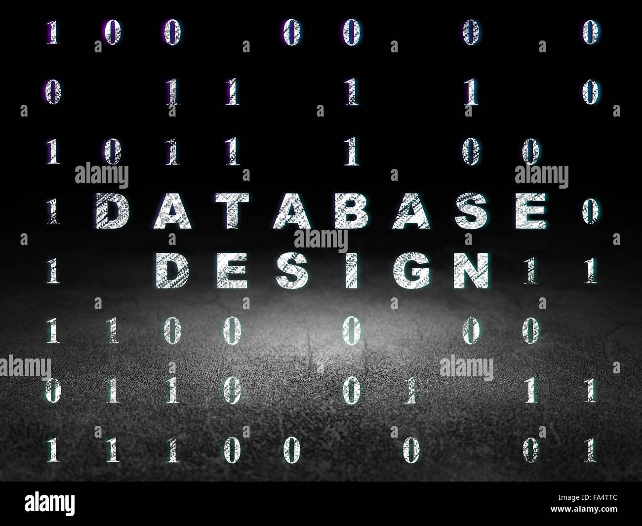 Software concept: Database Design in grunge dark room Stock Photo - Alamy