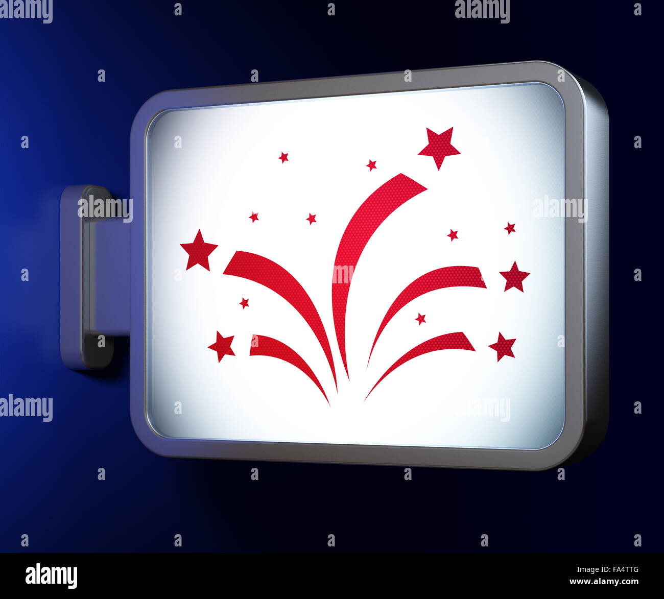 Holiday concept: Fireworks on billboard background Stock Photo - Alamy
