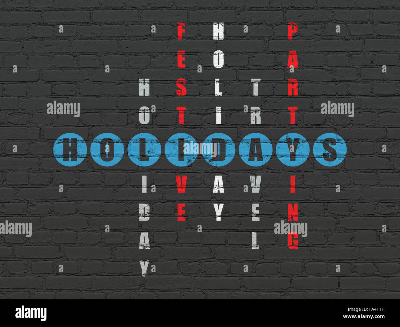 Holiday concept: Holidays in Crossword Puzzle Stock Photo - Alamy